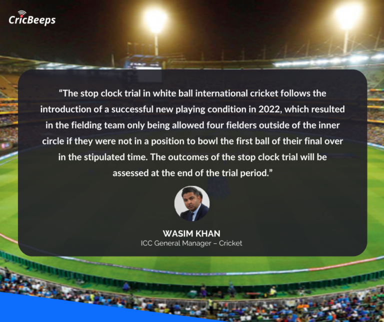 What is stop clock rule in cricket? - CricBeeps